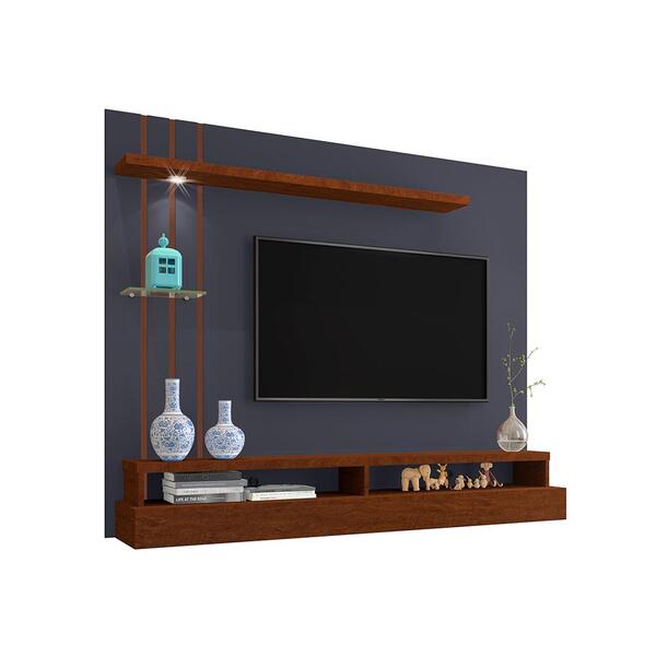 Painel Para Tvs Até 55 Polegadas Corunha Chumbo Canela | Leroy Merlin