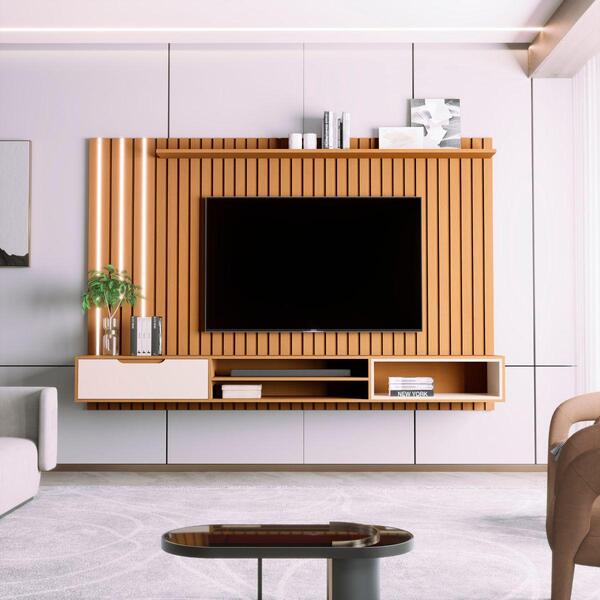 Painel Ripado Para Tv 80 Polegadas Summer Nature Off White | Leroy Merlin