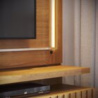 Painel Ripado Para Tv Até 75 Polegadas Com Led 216cmx181,5cm 2 Gavetas ...