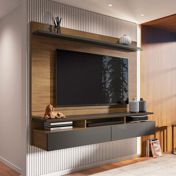 Painel Suspenso Para Tv Até 55" Boston L01 - Amarena Móveis - Freijó ...