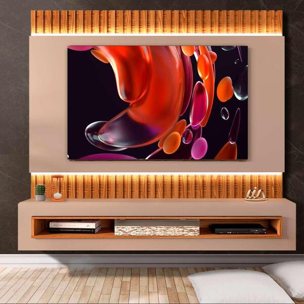 Painel Suspenso Ripado 100% Mdf Tv Até 65 Polegadas Griz Carvalho Nobre Marcco Shop Jm | Leroy ...