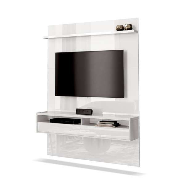 Painel Tv 50 Polegadas 2 Nichos 2 Gavetas E Prateleira Vivare Branco ...