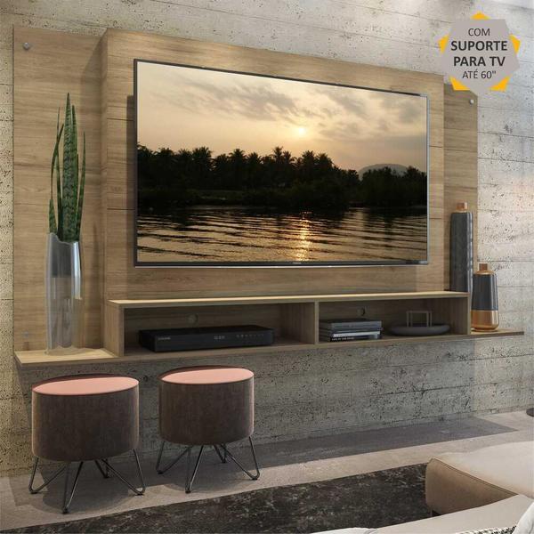 Painel Tv 60" Com Suporte E Nichos Tókio Multimóveis Rustic | Leroy Merlin