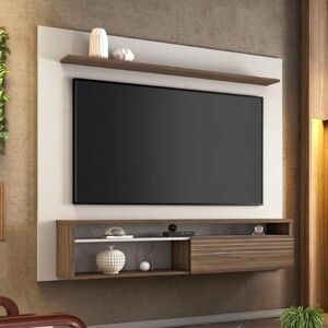 Painel Para Tv Até 60 Polegadas Theos Off White E Nogal | Leroy Merlin