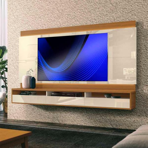 Painel Tv 75 Polegadas Savoy 2.0 Edn Móveis - Off White/cedro | Leroy ...