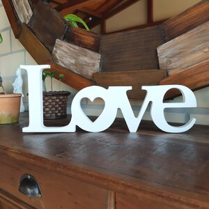 Palavra Decorativa Love 38cm Em Mdf Laqueado Branco 15mm Branco 38x15cm ...