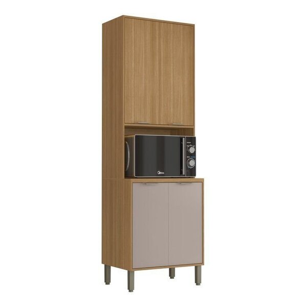 Paneleiro Para Micro-ondas Mdf Colors Freijó/cinza Níquel | Leroy Merlin