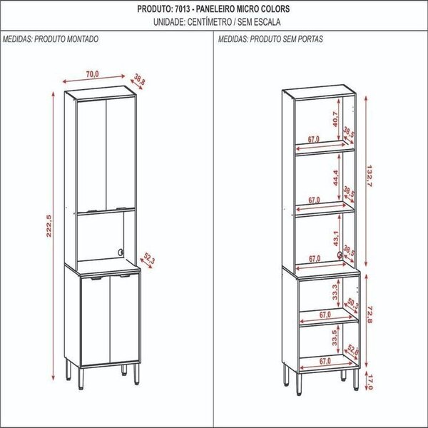 Paneleiro Para Microondas Mdf Colors Freijó/moss | Leroy Merlin