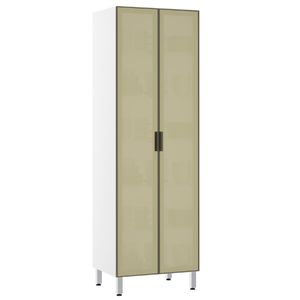 Torre 70cm Branco 2 Portas Reflecta Bronze 2 Gavetas e 1 Gavetão Cinza ...