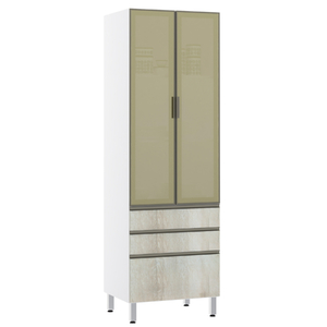 Torre 70cm Branco 2 Portas 2 Gavetas e 1 Gavetão Cinza Puro BP ...