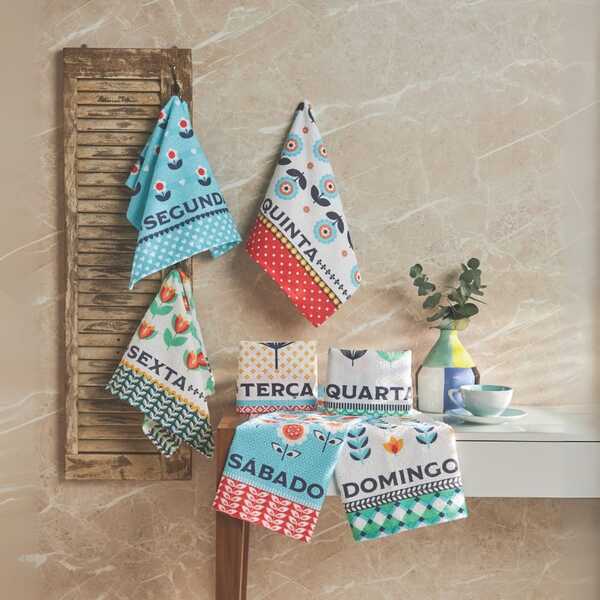 Pano De Prato Copa Lepper Estampado Semaninha Pop 40cm X 60cm 7 Peças ...