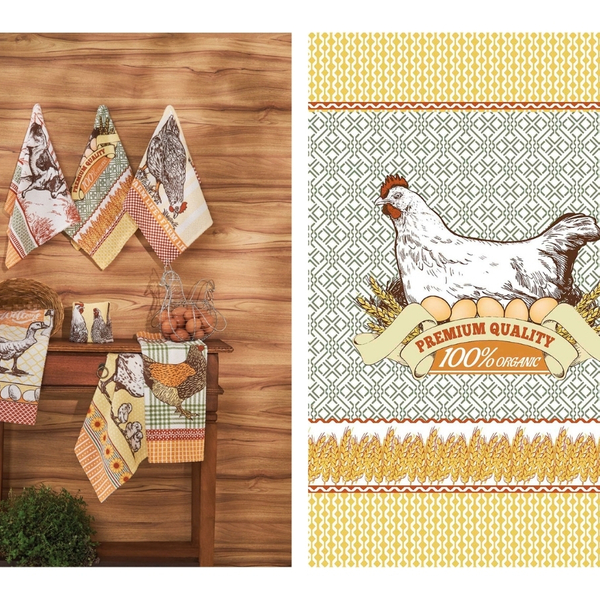 Pano De Prato Lepper Estampado Fazenda 40cm X 60cm Com 6 Peças | Leroy ...