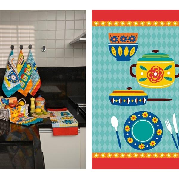 Pano De Prato Lepper Estampado Vintage 40cm X 60cm Com 6 Peças | Leroy ...