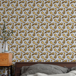 Papel De Parede 3d Auto Adesivo Geométrico Tijolinho Letra P Branco E ...