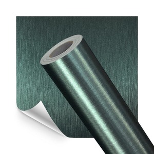 Papel De Parede Adesivo Lavavel Metalico Aço Escovado Verde | Leroy Merlin