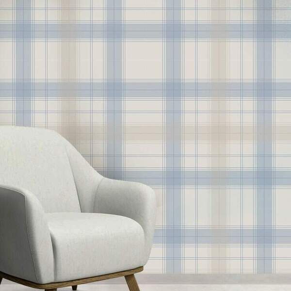 Papel De Parede Adesivo Xadrez Mod 015 Azul 60x300cm | Leroy Merlin