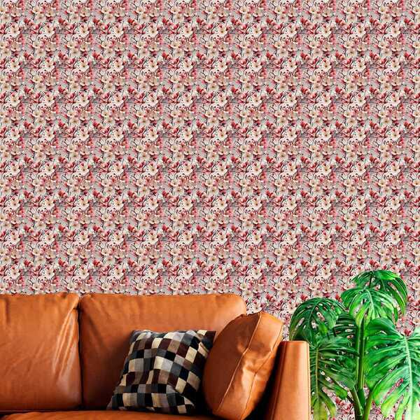 Papel De Parede Auto Colante Floral Rosas Brancas Natureza Cinza ...