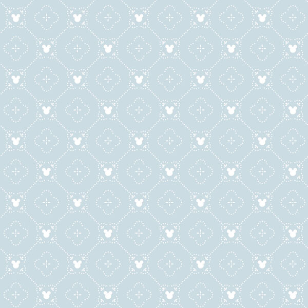 Papel De Parede Disney Mickey Azul Di0978 A - Rolo Fechado De 0 52cm X ...