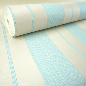Papel De Parede Importado Vinilico Azul Listrado | Leroy Merlin