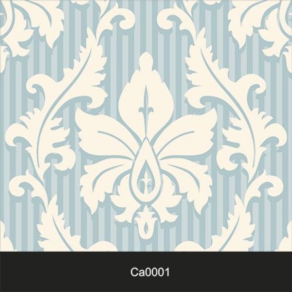 Papel De Parede Lavável Clássico Arabesco Azul Bebe Ca0001 | Leroy Merlin