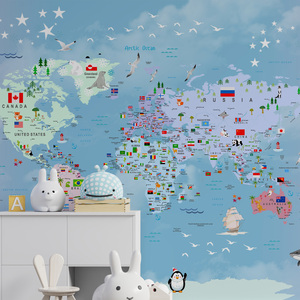 Papel Parede Adesivo Lindo Personalizado Mapa Mundi Infantil | Leroy Merlin