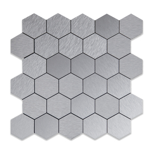 Pastilha Autoadesiva Metal Alumínio AL1015 28,5x28,cm Glass Mosaic ...