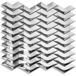 Pastilha Autoadesiva Metal Alumínio AL1008 28,5x28,cm Glass Mosaic ...