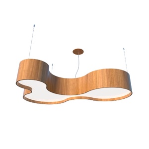 Pendente 5 Lâmpadas Madeira Freijó Semi Cilíndrico 80cm E27 Fox Lustres | Leroy Merlin