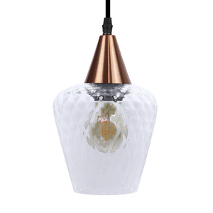 Pendente E27 Vidro Soprado Cone Transparente 110/220v Cobre | Leroy Merlin