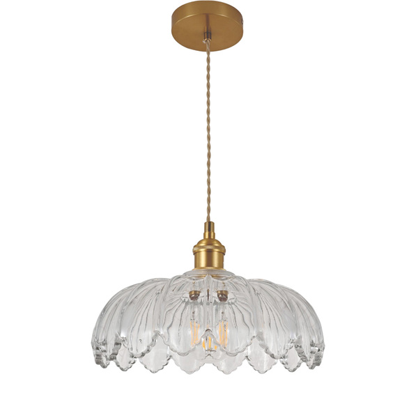Pendente Flor Vidro Dourado 25cm 1e27 | Leroy Merlin