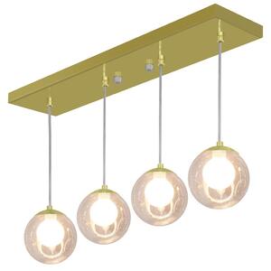 Pendente Retangular Quadruplo Dourado Harmony Bolinha Ambar | Leroy Merlin