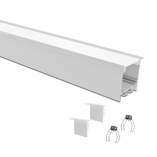 Perfil De Embutir Taschibra Para Fita De Led Spire 50 Com 1 Metro ...