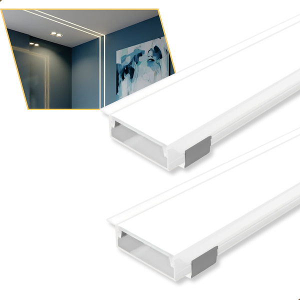 Perfil De Led Embutir 46x12mm Alumínio Preto 2m Para Gesso E Sanca ...