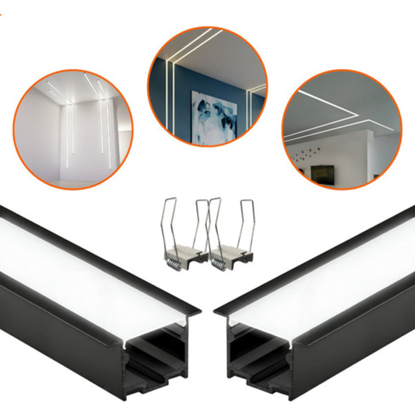 Perfil De Led Embutir 50x30mm 2m Largo Alumínio P/ Gesso | Leroy Merlin