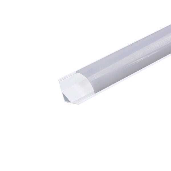 Perfil Sobrepor Canto Para Fita Led 1 Metro Branco Difusor Leitoso ...
