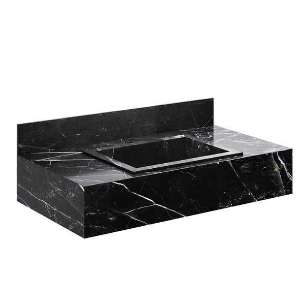 Pia Banheiro Porcelanato Bancada 80cm Preto Cuba Esculpida | Leroy Merlin