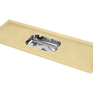 Pia Para Balcão De Cozinha Com Bojo Inox Marmore Sintético 160x54cm ...