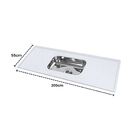 Pia De Cozinha Mármore Sintética Branca 200cm Cuba Inox N2 Branco ...