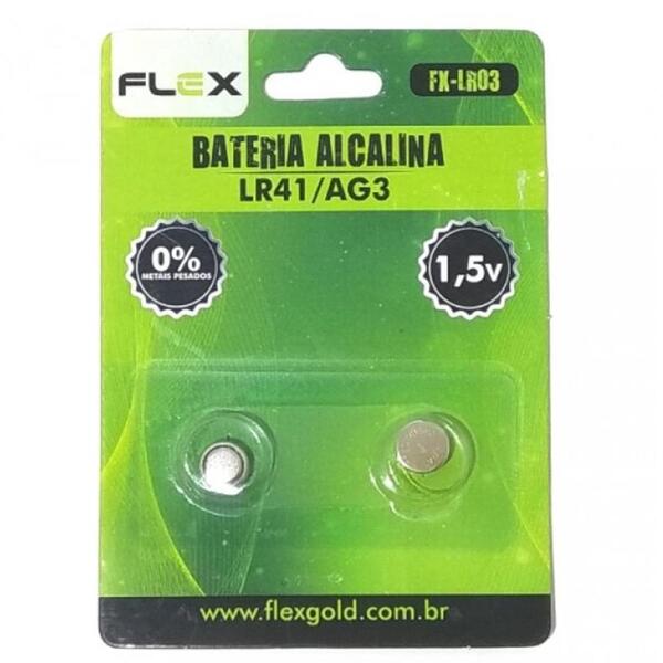 Pilha Bateria Lr 41 Ag3 Alcalina Cartela C/ 2 Unid Flex | Leroy Merlin