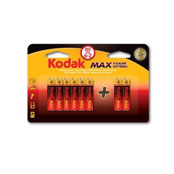 Pilha Kodak Alcalina Max Aaa Palito Embalagem Com 8 Un - 30414440 ...