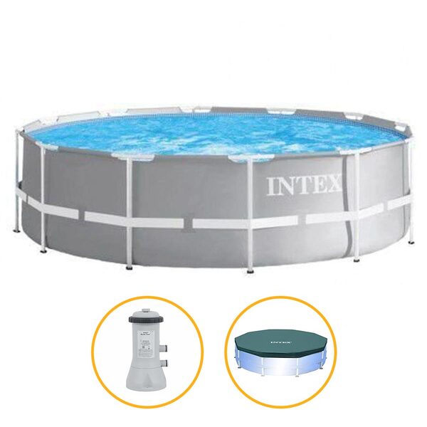 Piscina Intex 4.485 Litros Prism Estrutural + Capa + Bomba Filtrante ...