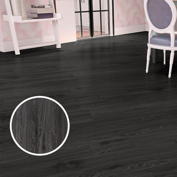 Piso Vinílico Autocolante Amadeirado Régua M² Carvão Tubrax | Leroy Merlin