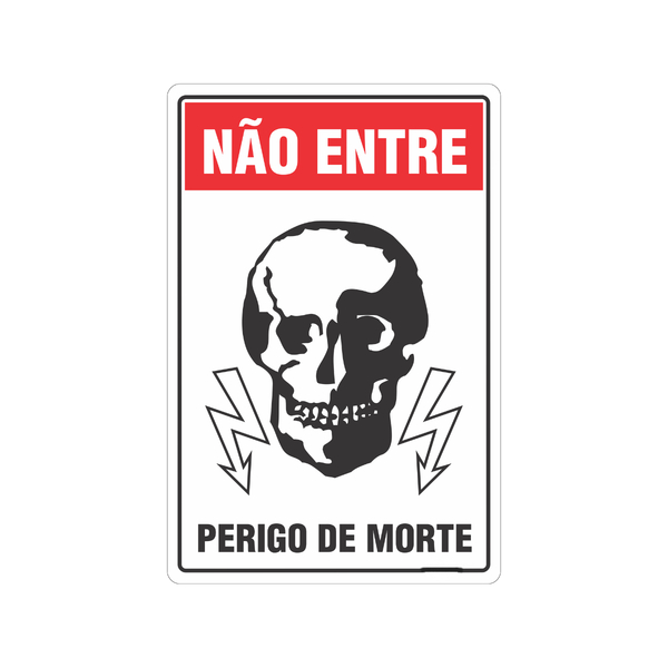 Placa Adesiva PVC Sinalizadora Alerta Perigo de Morte 20x23 Cm | Leroy ...