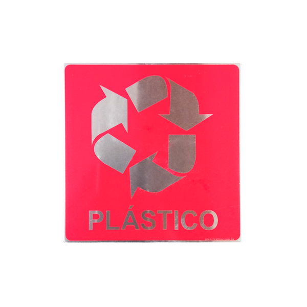 Placa Adesiva Sinalização Lixo Reciclável Plástico 15x15 Cm Aluminio ...