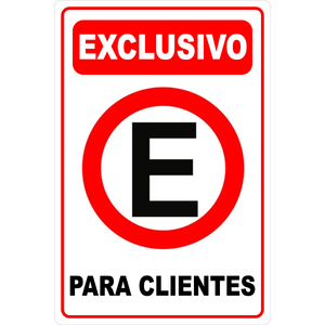 Placa Aviso Estacionar Exclusivo Para Clientes 30cmx20cm Pvc | Leroy Merlin