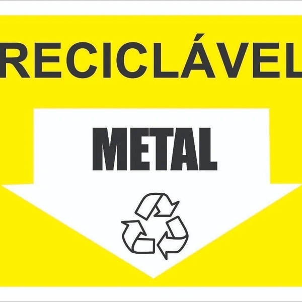 Placa Aviso Sinalização Lixo Reciclável Metal Tamanho 15x20cm | Leroy ...