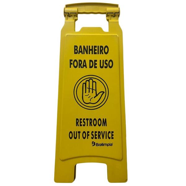 Placa De Sinalização Banheiro Fora De Uso Bralimpia | Black Friday ...