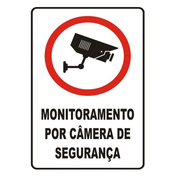 Placa "Monitoramento por Câmera de Segurança" Plástico 20x30cm | Leroy ...