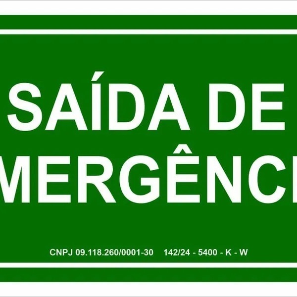 Placa De Sinalização Fotoluminescente Rota De Fuga Saída De Emergência ...