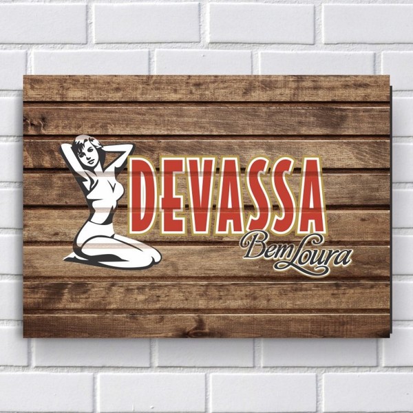 Placa Decorativa em MDF com 20x30cm - Modelo P320 - Cerveja Devassa ...
